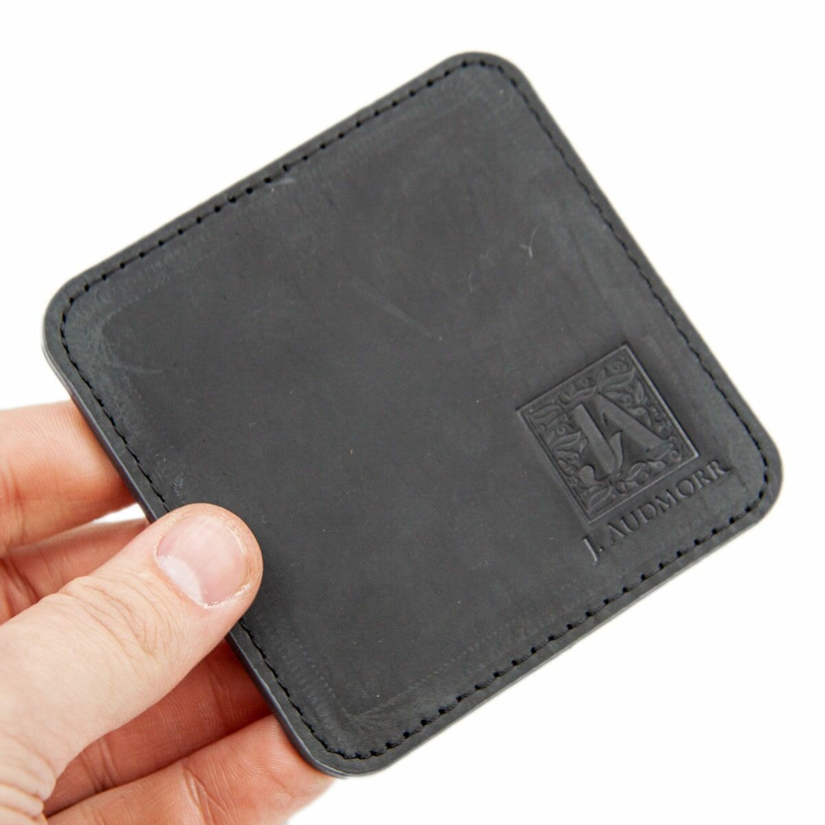 Кожаный подстаканник - бирдекель, костер под кружку, Frongoch Noir, J.Audmorr