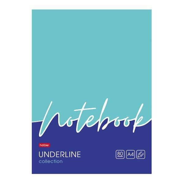 Hatber Бизнес-блокнот Underline, А4, 5 цветных блоков, твердая обложка, глянцевая ламинация, 80 листов
