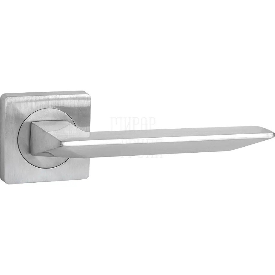 Дверная ручка Ajax (Аякс) на квадратной розетке "ULTRA" JK матовый хром