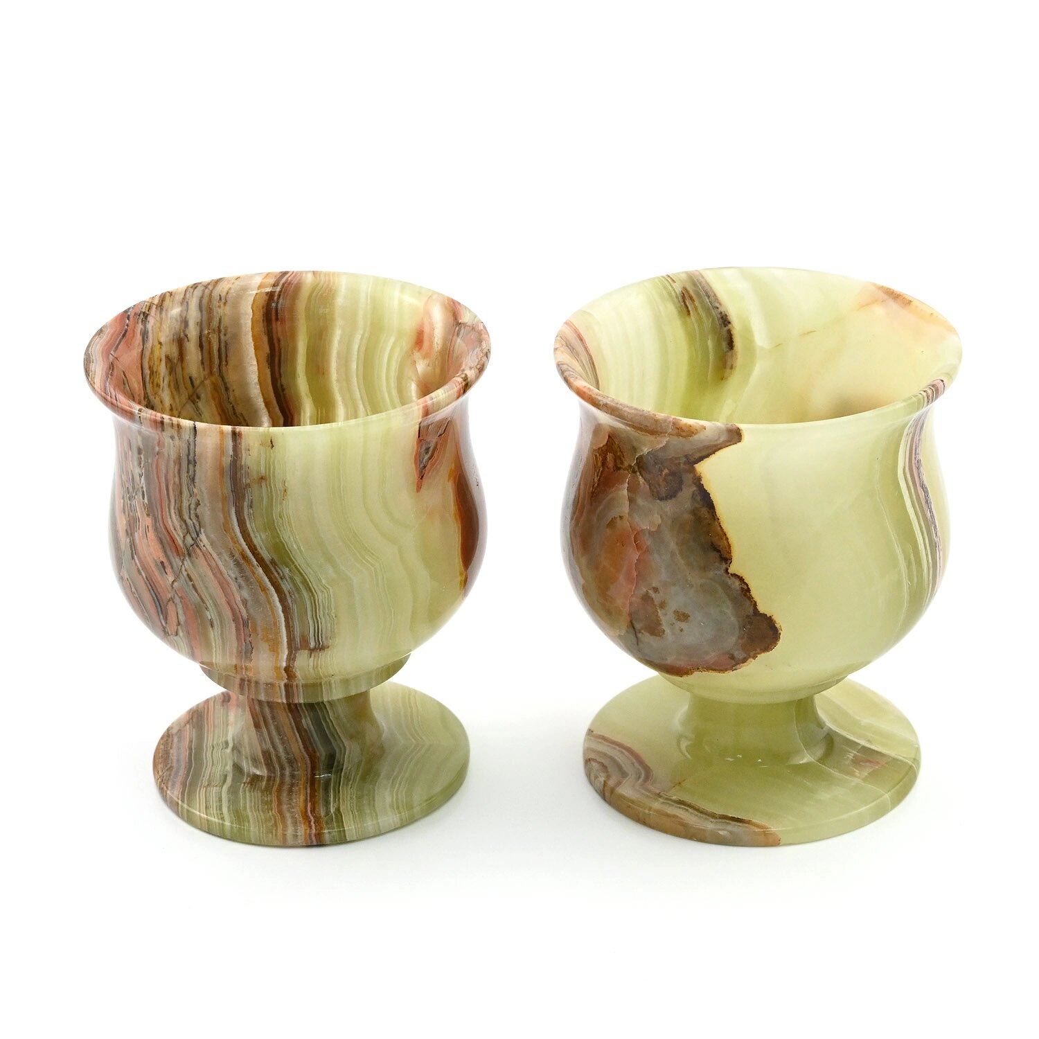 Подарочные бокалы из оникса 2 шт 75*75*90мм в бархатной упаковке. .