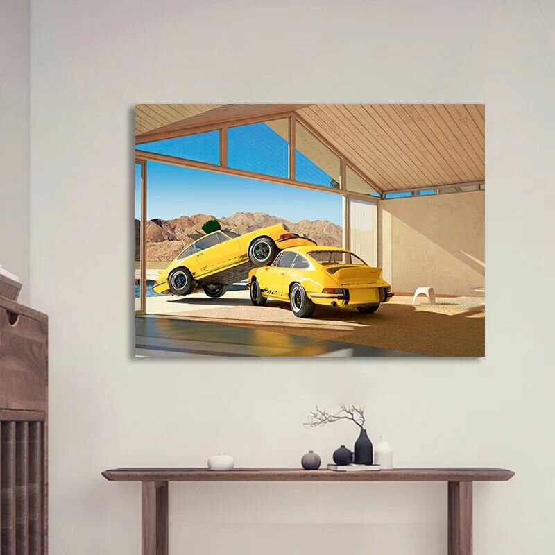 Картина "Автомобиль Porsche", на холсте, на деревянном подрамнике