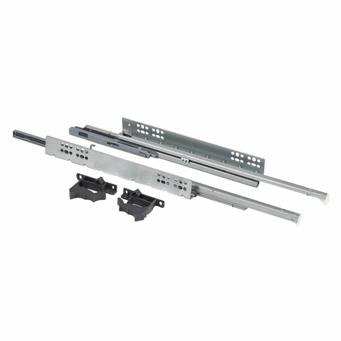 Направляющие для выдвижных ящиков скрытого монтажа L-250 (мин. глубина корпуса 300мм) с доводчиком ДСП до19mm с замками AKS QType полное выдвижение