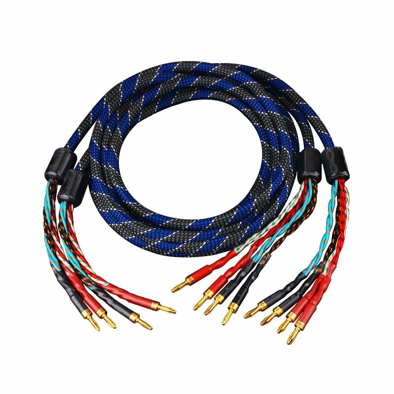 Банановые аудиокабели Hi-Fi из меди, 1 пара 2 to 4, 3 м