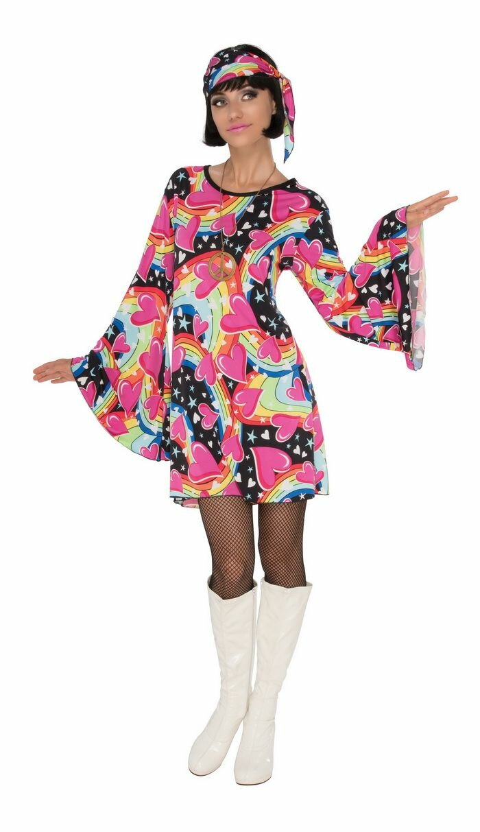 Платье Хиппи с сердечками