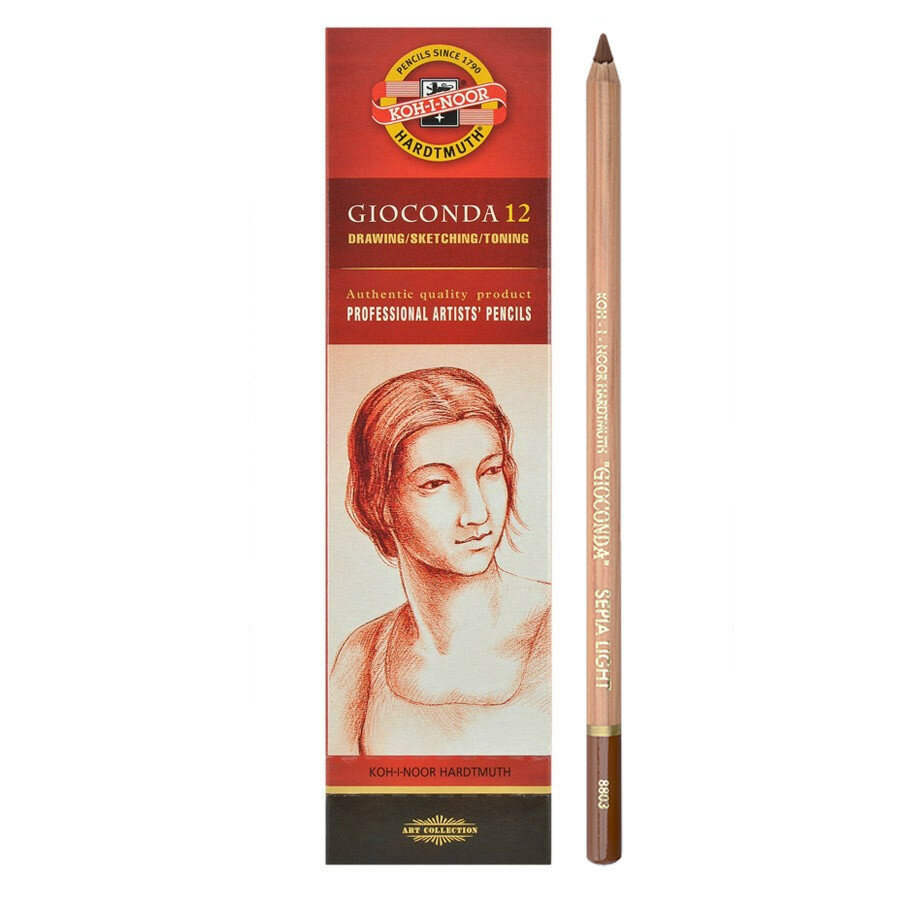 Цветные карандаши KOH-I-NOOR Карандаши сепия (светлая) "Gioconda" KOH-I-NOOR, 12шт.