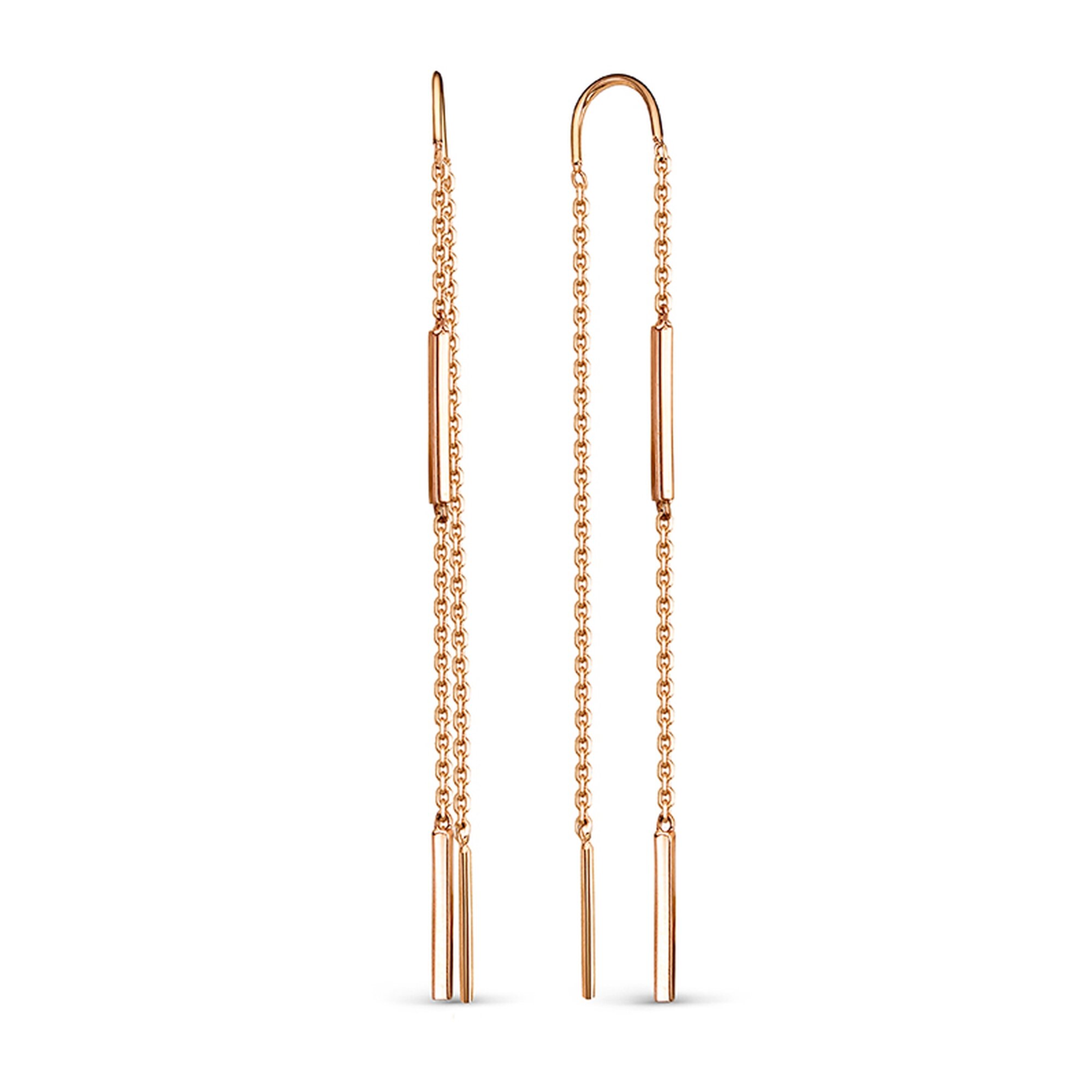 Серьги цепочки, золото, 585 проба