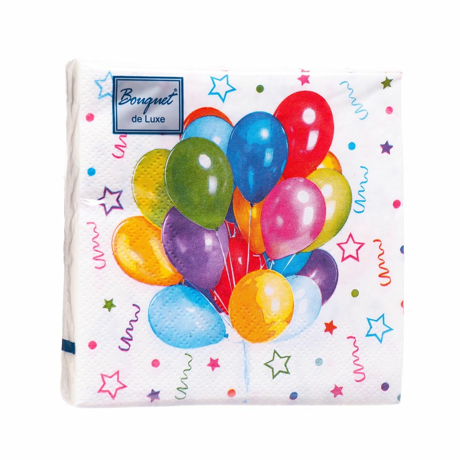 Салфетки бумажные Весёлый праздник 25 листов 3 слоя 24*24см в развернутом виде