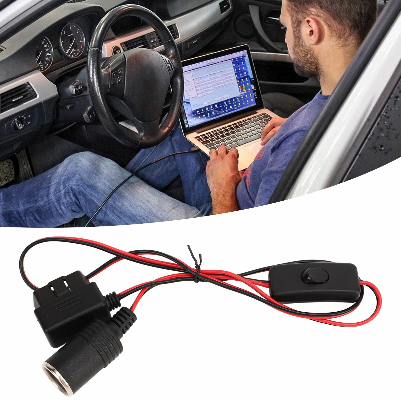 Гнездо прикуривателя OBD2 16-контактный водонепроницаемый с защитой от перегрузки по току, разъем питания для автомобильного оборудования