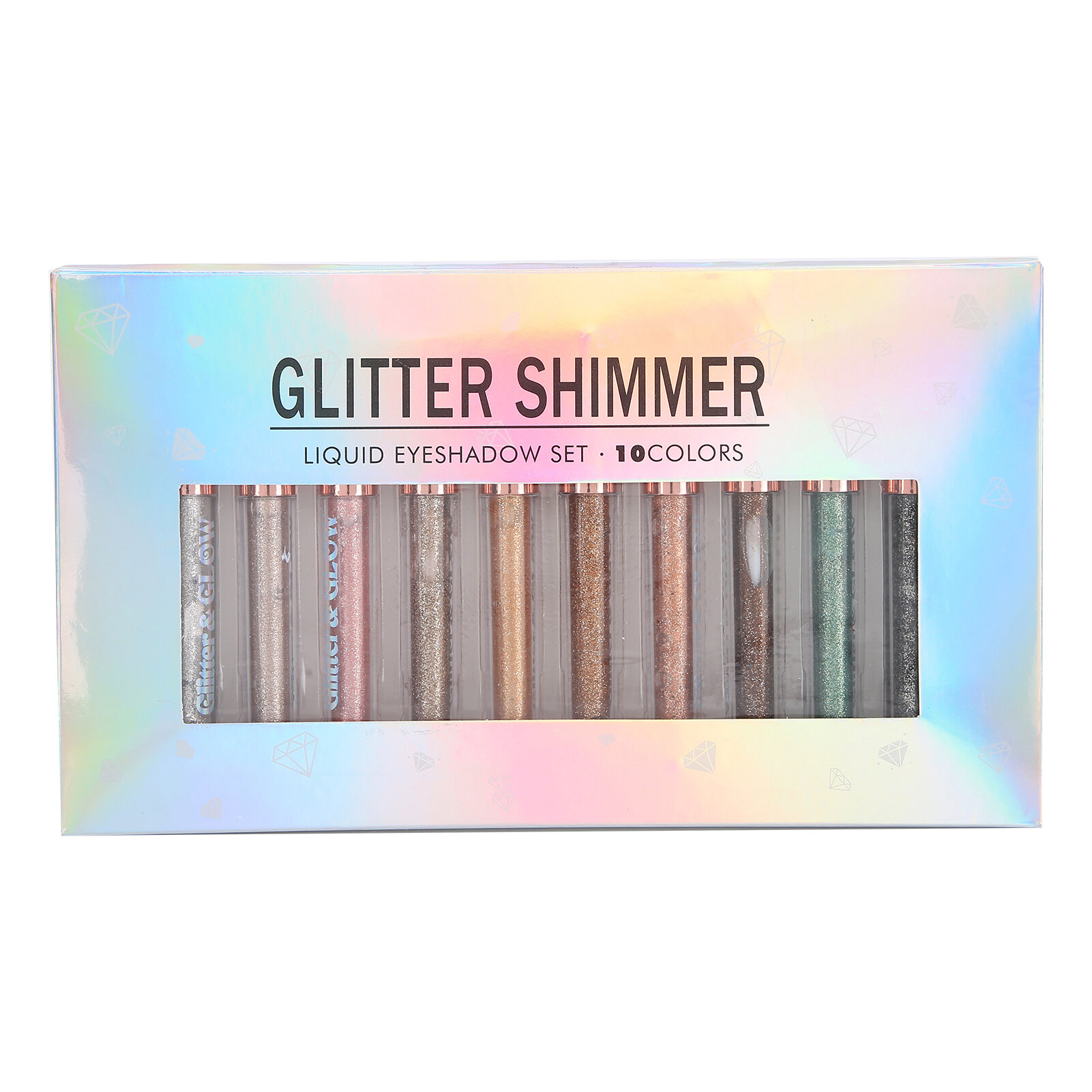 Langmanni 10 Colors Glitter Liquid Eyeshadow Set Long Lasting Eye Shadow Makeup Tool