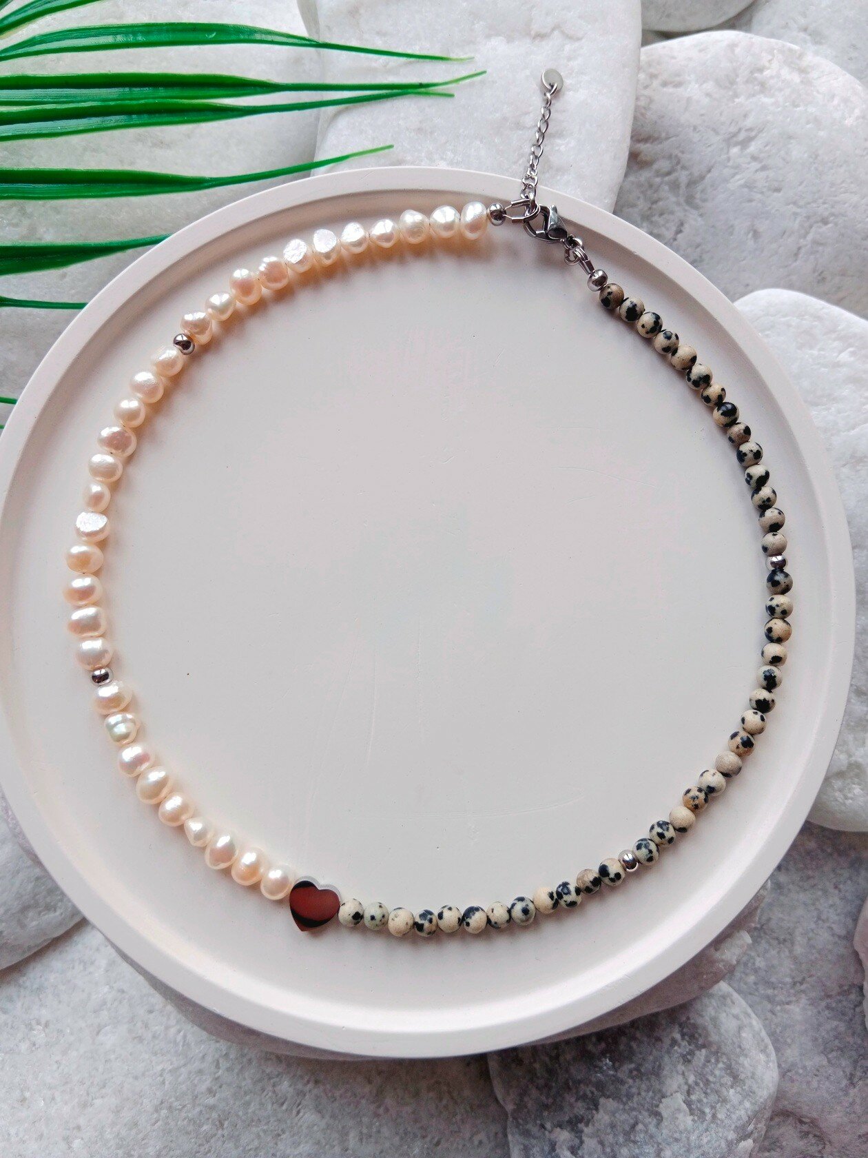 Чокер, жемчуг культивированный, яшма