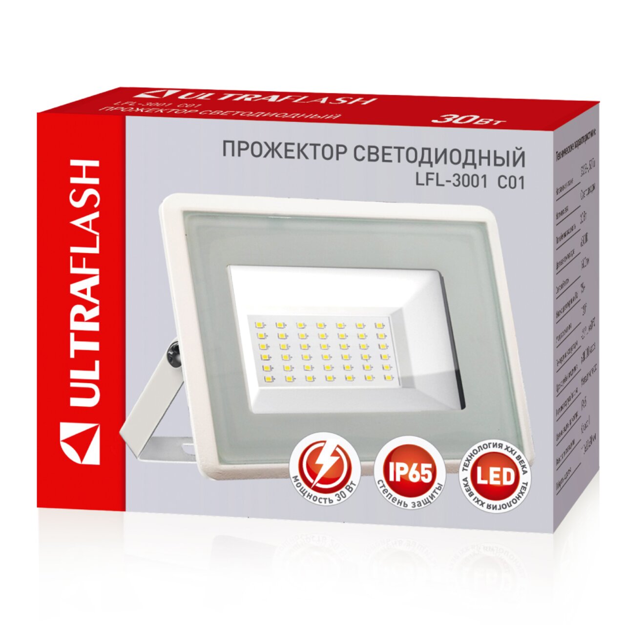 ULTRAFLASH Прожектор LED SMD 30 Вт 230В 6500К для общего освещения зданий и участков
