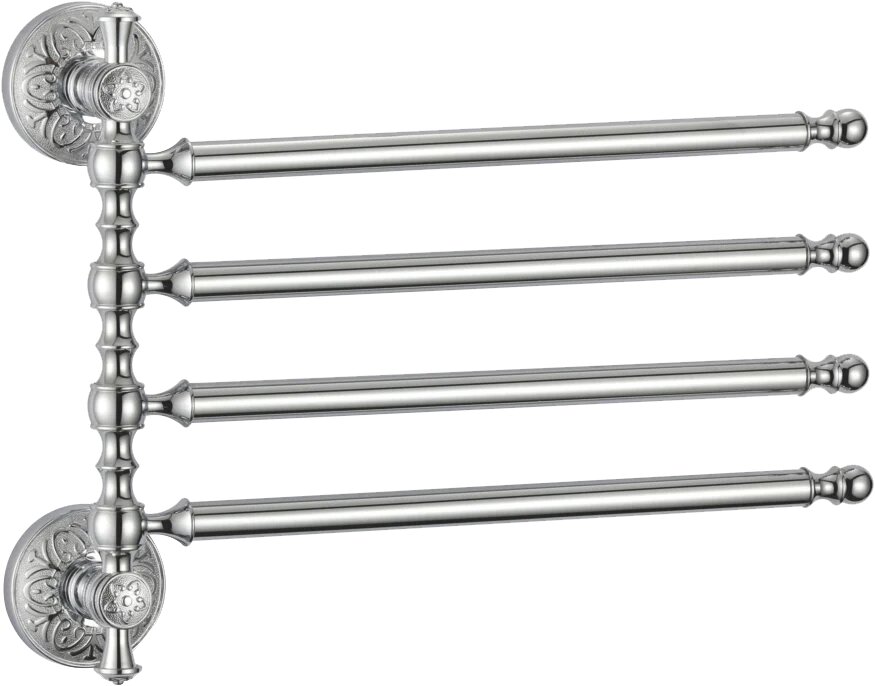 Держатель для полотенец Savol 58 а S-005804A поворотный, глянцевый, латунный, держатель для полотенец в ванную, 4 перекладины, круглый, в стиле ретро