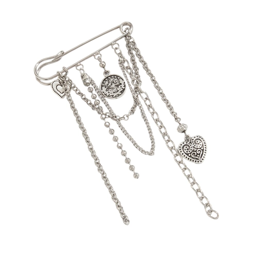 Булавка для регулировки длины брюк и джинсов Металлическая брошь с бахромой, Декоративная английская булавка с бахромой