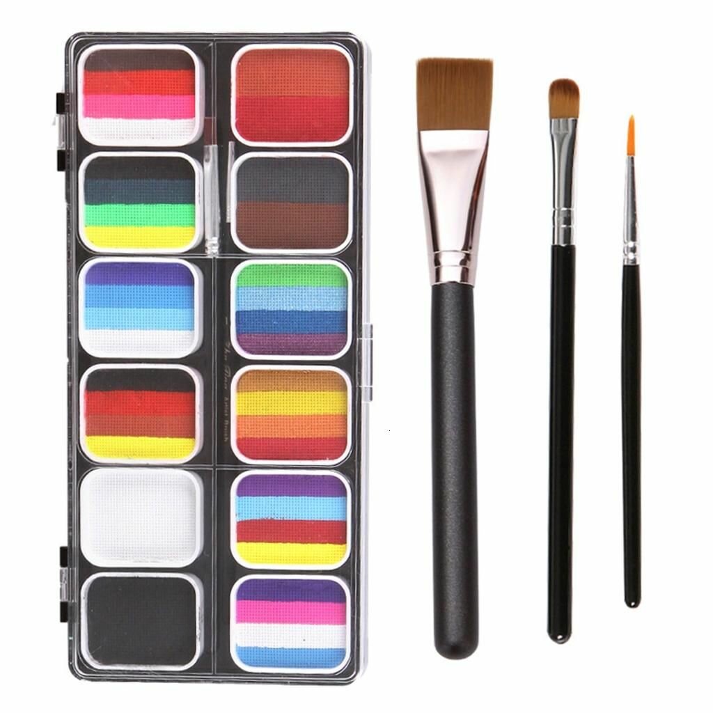 Набор красок для лица и тела 12 цветов, 3012E