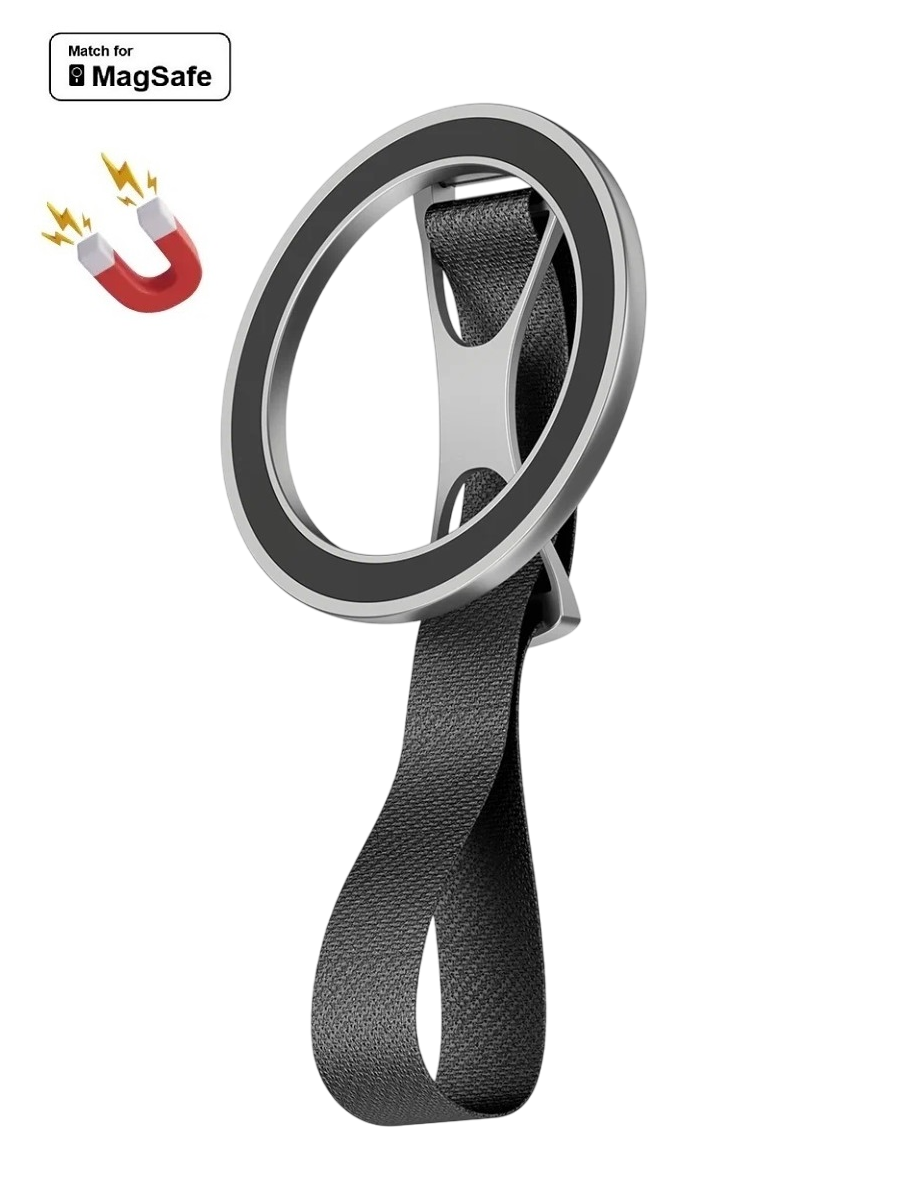 Магнитный Магсейф держатель кольцо c ремешком для iPhone 12-17, Air