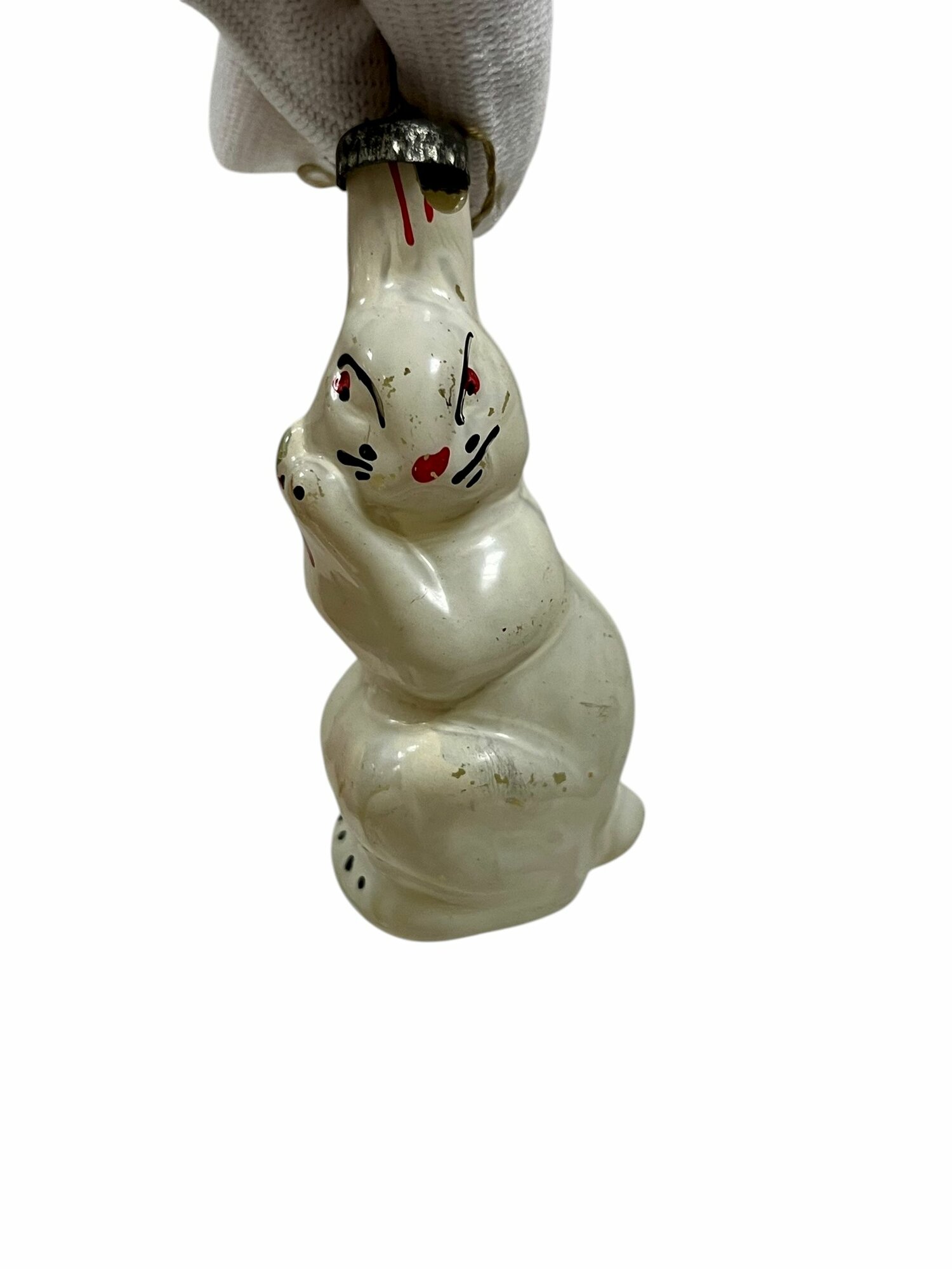 Советская елочная игрушка, Заяц, зайчик. Сделано в СССР