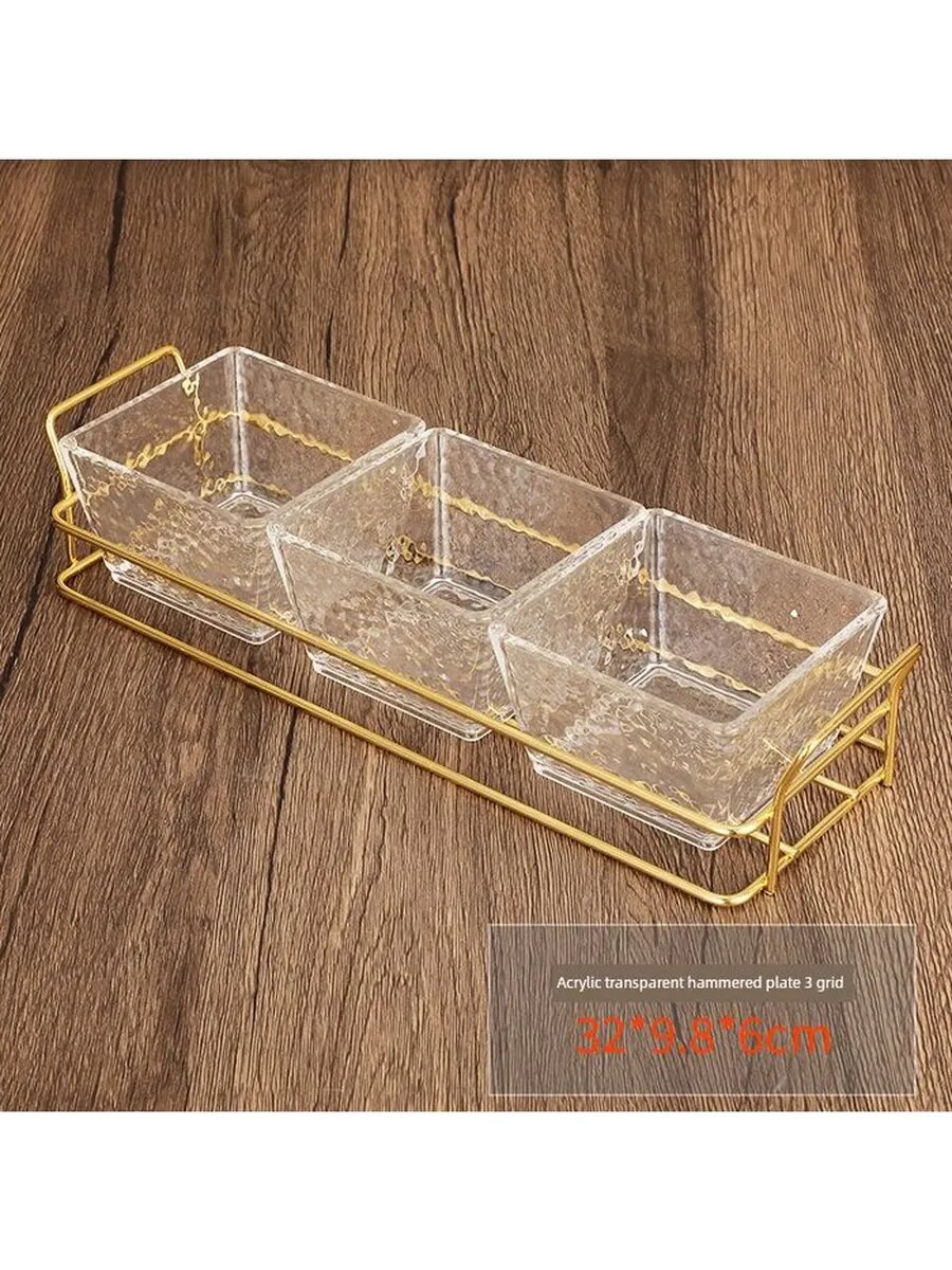 Акриловая прозрачная тарелка с 3 секциями, молоток