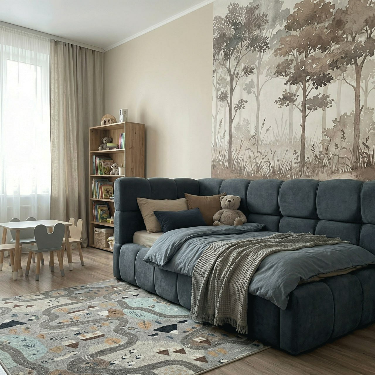 Кровать "Милана", 90x200 см, с подъёмным механизмом, в ткани букле