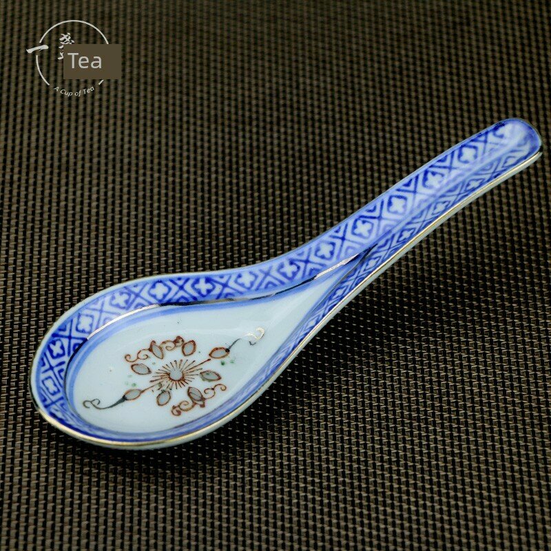 Старинная фарфоровая посуда из фабрики «Цзиндэчжэнь Гуанмин», 1970-е годы, сине-белый фарфор с сложными цветовыми