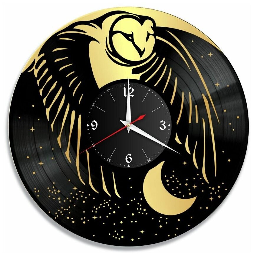 Часы из винила Redlaser "Сова, сова летит, вмах крыла" VW-12155-1