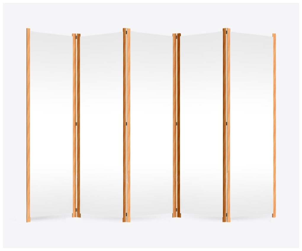 Ширма перегородка складная «ЭКОномочка» цвет белая - 5 створки размеры 175х250 см