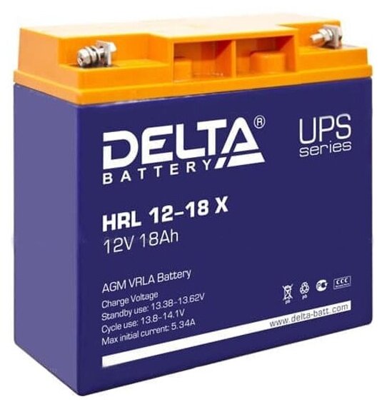 Аккумуляторная батарея Delta Battery HRL 12-18 X