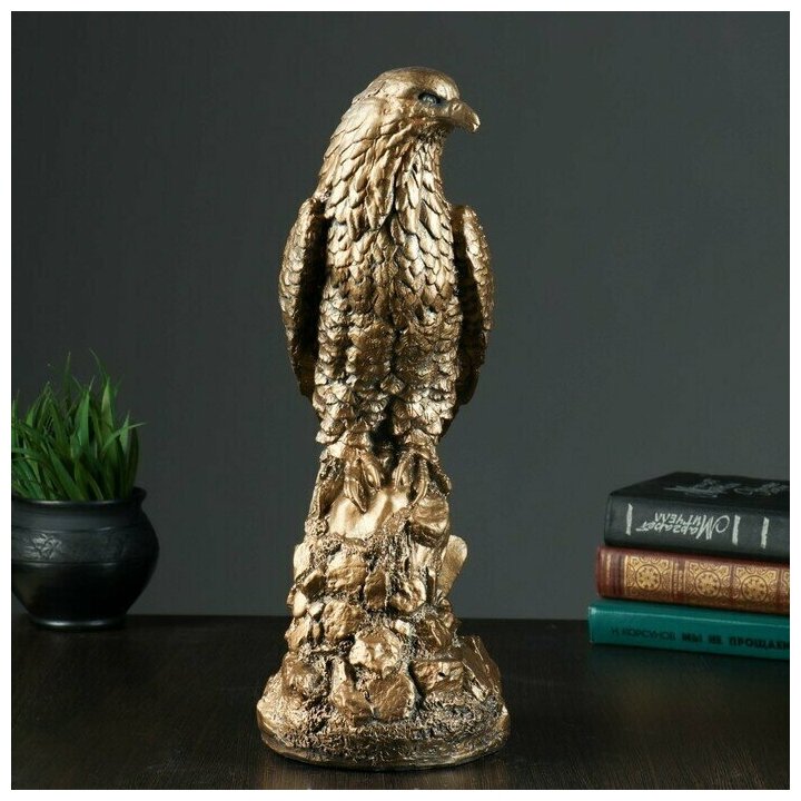 Копилка "Орел на камне средний" бронза, 21х13х40см