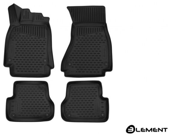 Коврики 3D в салон Autofamily ELEMENT для AUDI A6 седан (2012-н. в.) без перч. ящика, полиуретан (ELEMENT3D0423210k)