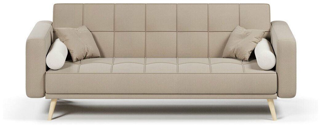 Диван-кровать Скандинавия, 220х95х90 см, Книжка, диван раскладной, c высокими деревянными ножками, декоративные подушки