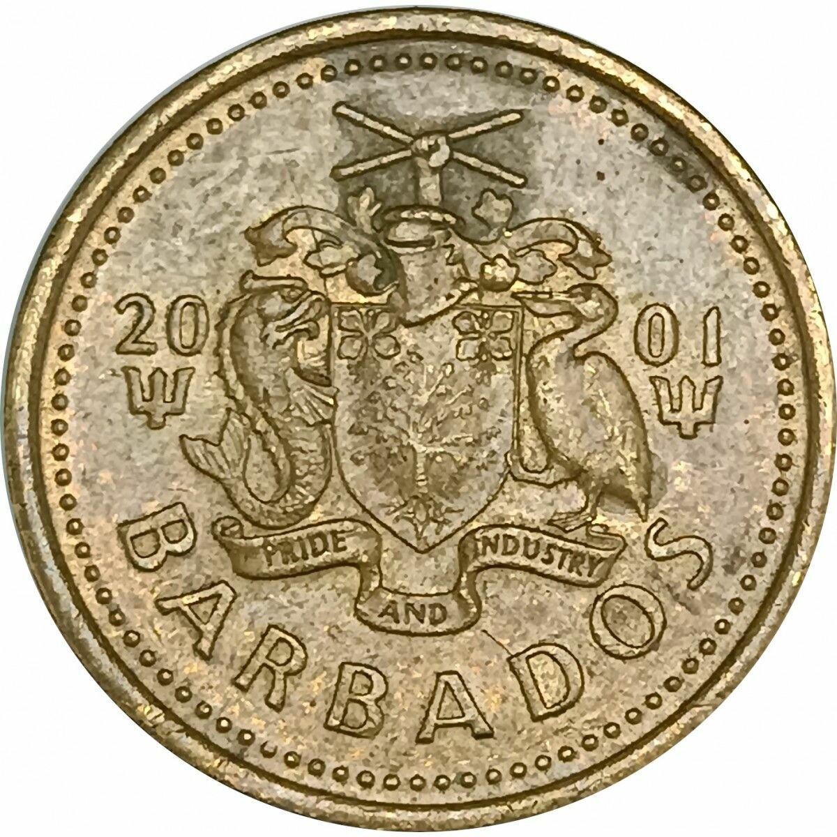 5 центов 2001 Барбадос из оборота