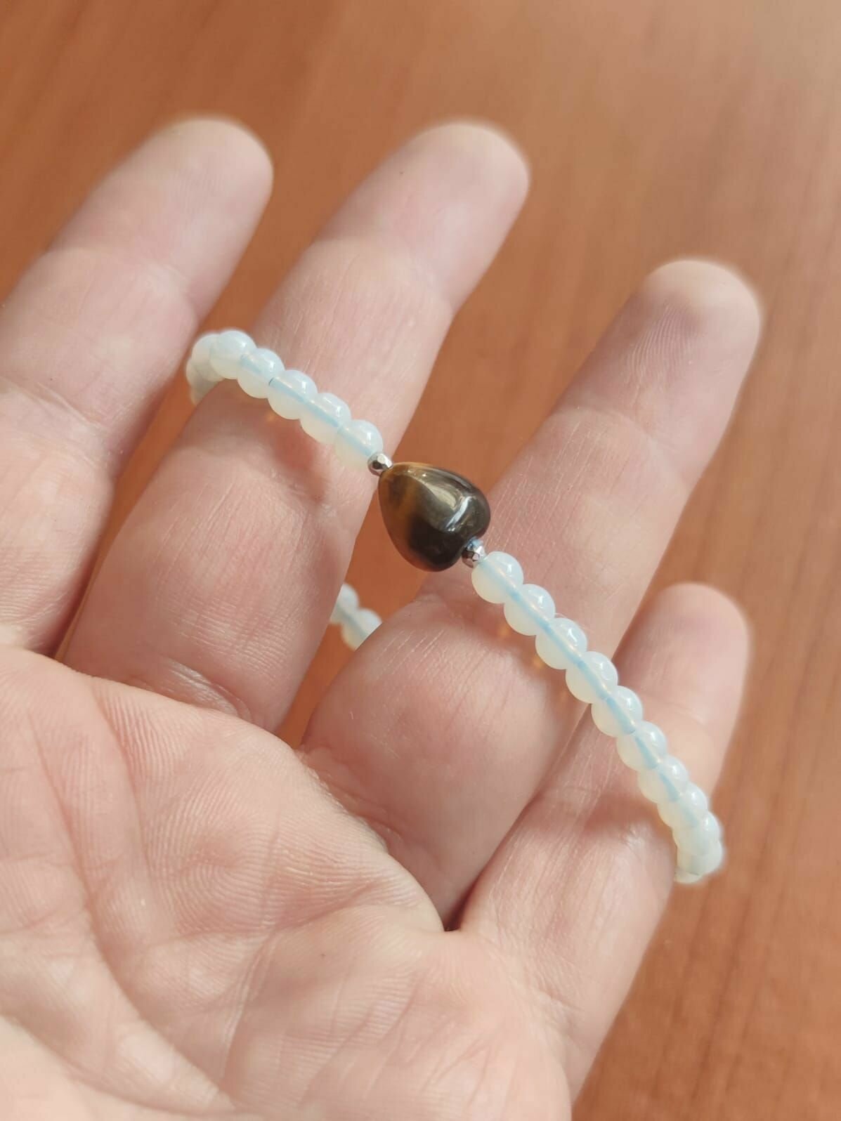 Браслет, тигровый глаз, лунный камень