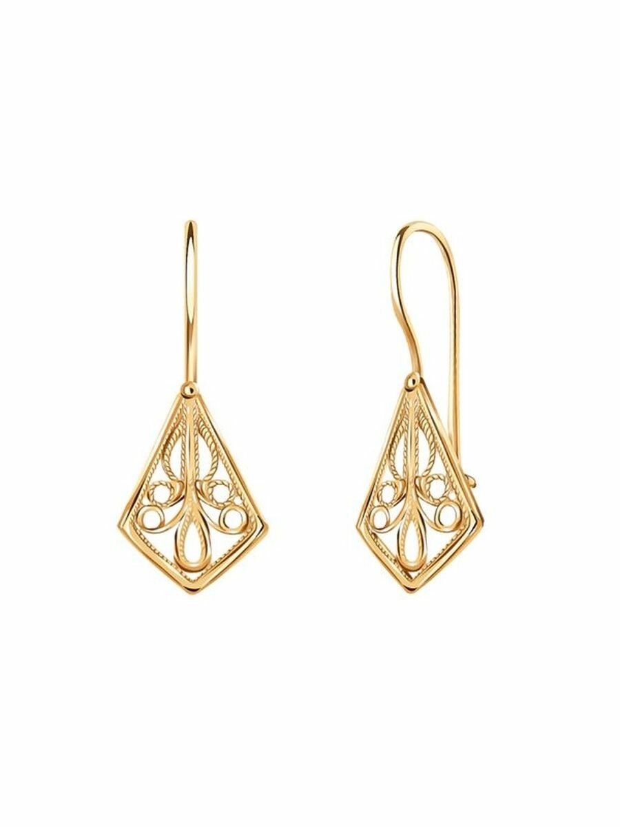 Серьги, красное золото, 585 проба