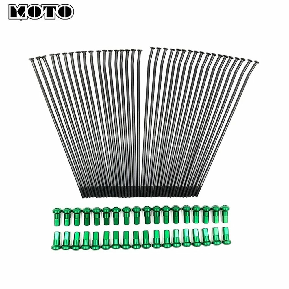 Спицы заднего колеса 19" KAWASAKI KXF 36 шт черно зеленые