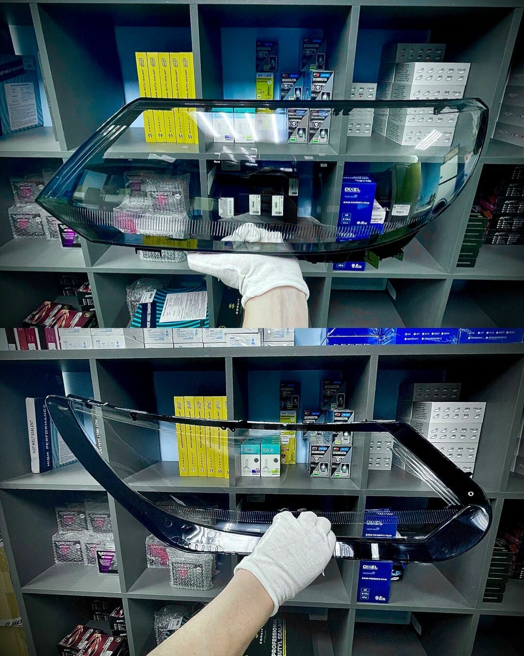 Стекло фары для Volkswagen Tiguan 1 2011- 2018 (комплект) Стекло фары на Тигуан