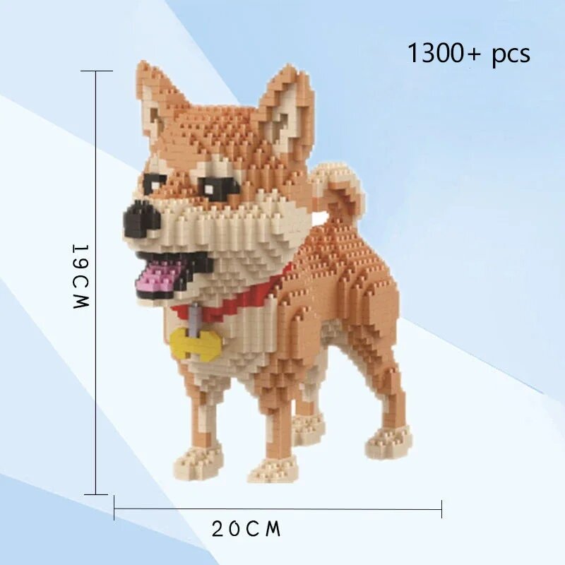 Набор мини-блоков Doubuilt Shiba Inu, 1300+ pcs, 19x20 см