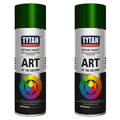 Краска аэрозольная Tytan Professional Art Of The Colour темно-зеленая глянцевая RAL 6005 400 мл (2 шт.)