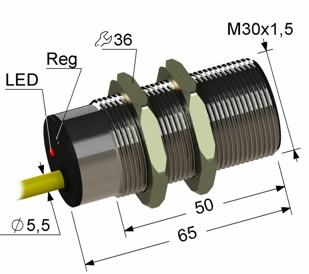 Емкостной датчик PS1-30M65-10B31-K (размыкающий, NC - нормально-закрытый) - Мега-К