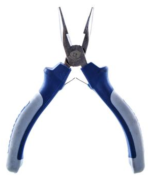 Длинногубцы Кобальт мини с рукоятками изолированными двухкомпонентными чехлами инструментальная сталь с закалкой до 57-60 HRC синий 125мм / плоскогубцы / ручной инструмент