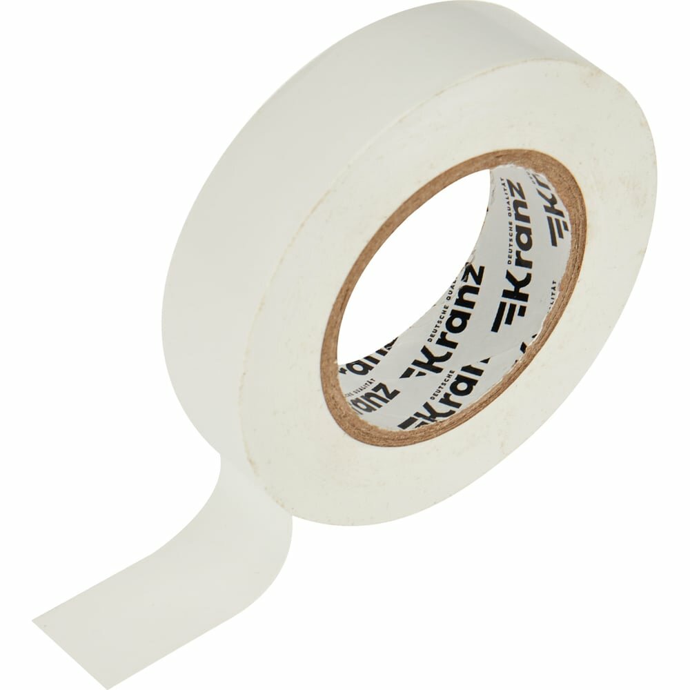 Изолента ПВХ KRANZ 0,13х19 мм, 25 м, белая KR-09-2201