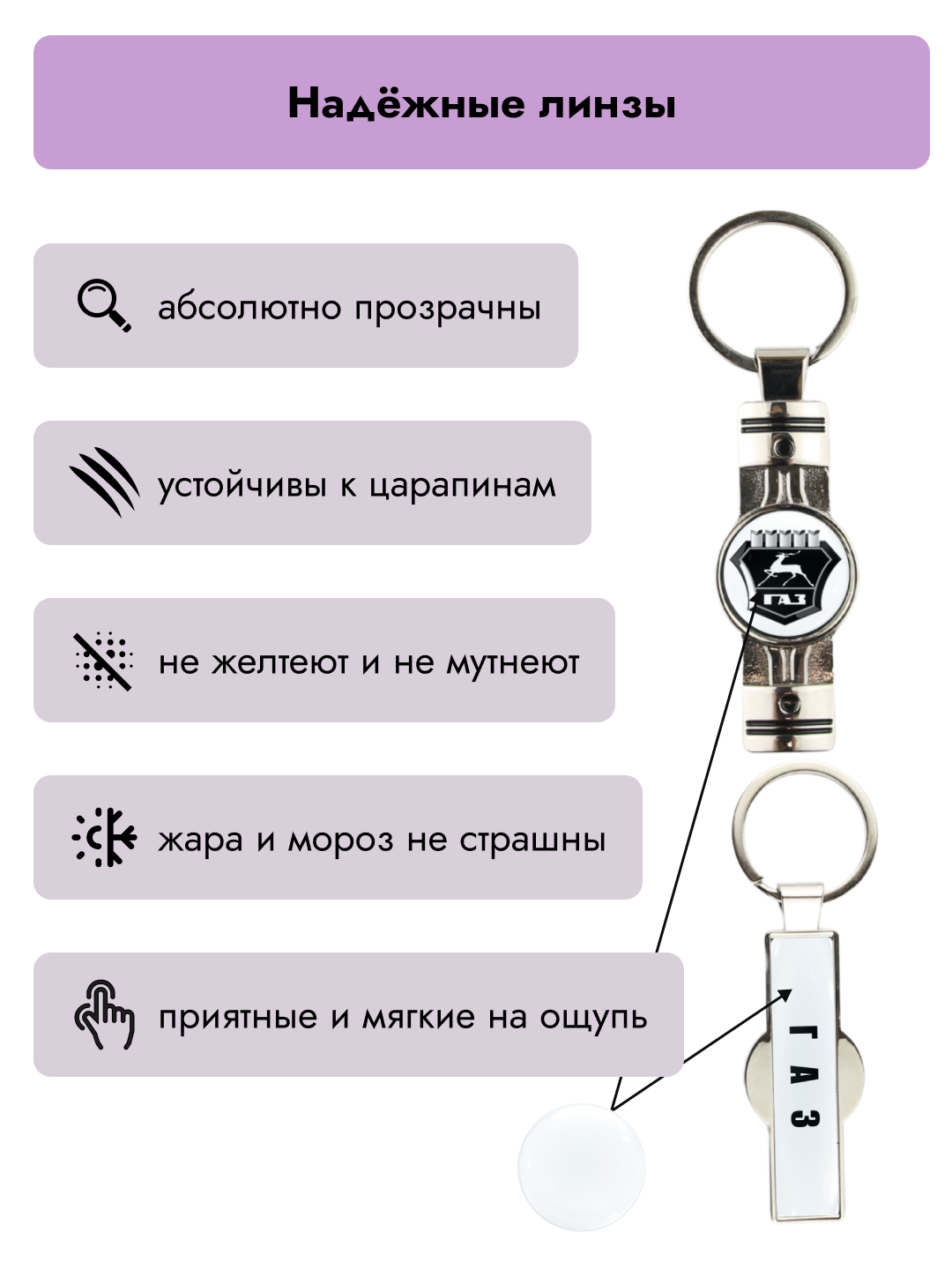 Брелок, белый — фото 1