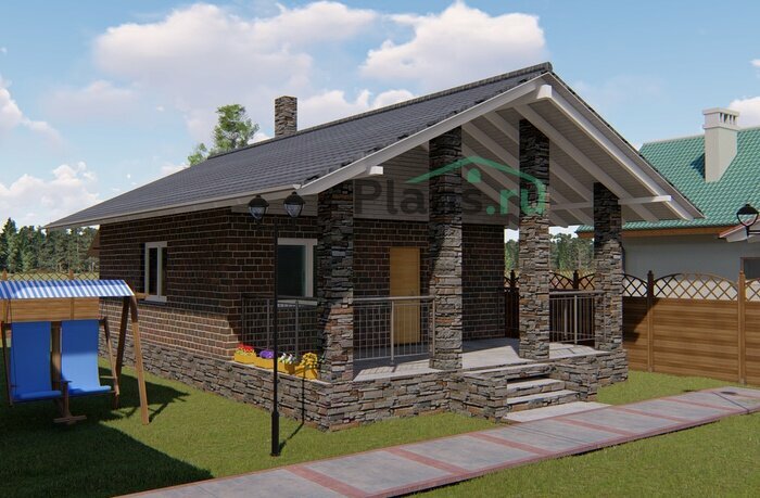 Проект дома Plans-69-09 (36 кв. м, газобетон)