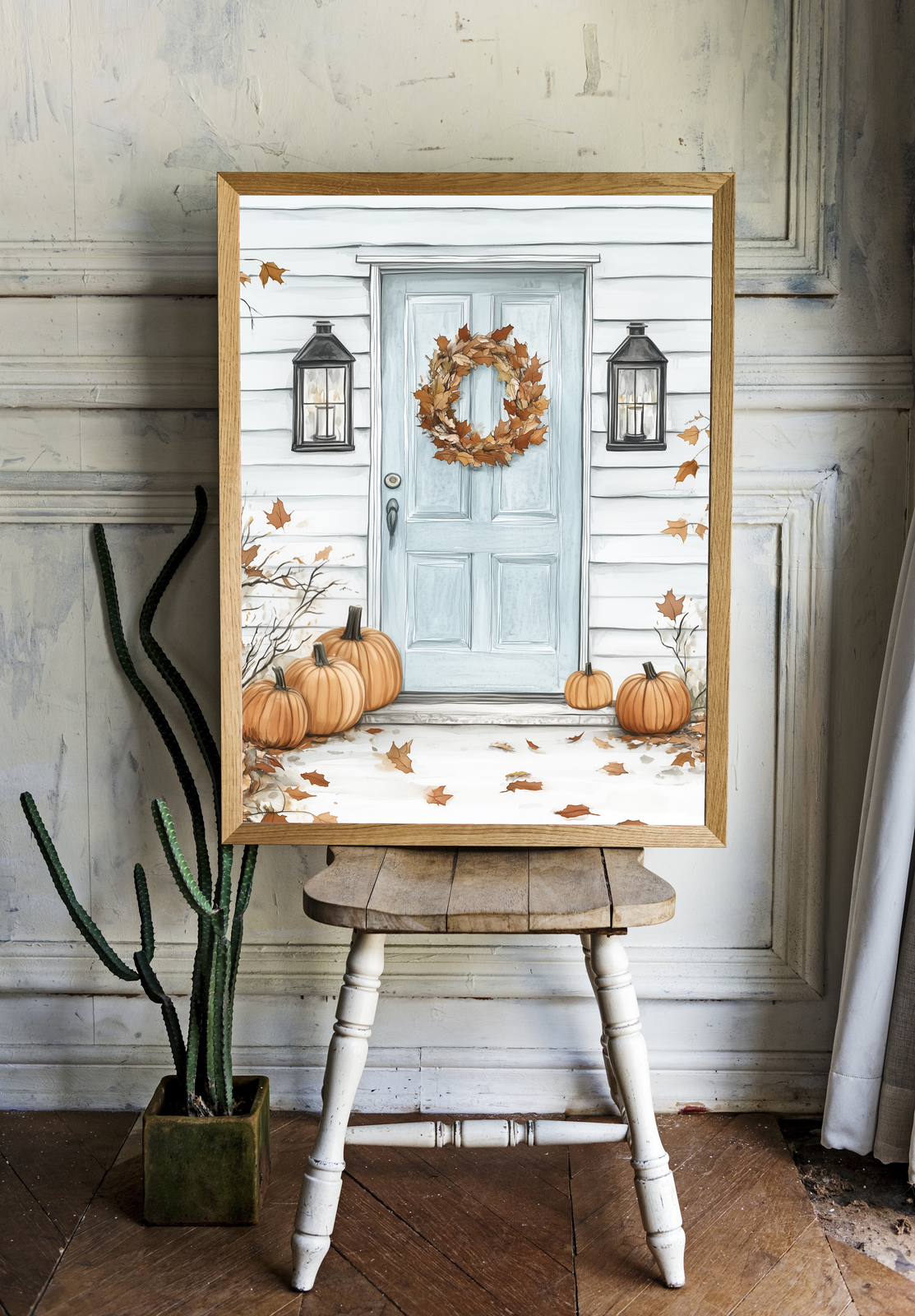 Постер "Осенняя дверь в дом" 40x50 см в подарочном тубусе