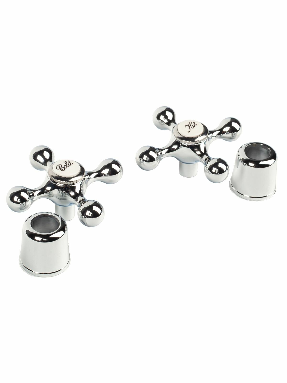 Маховик для смесителя IDDIS Hot Cold 8x20, крест, комплект 2 шт, цвет: хром 991KR201SM