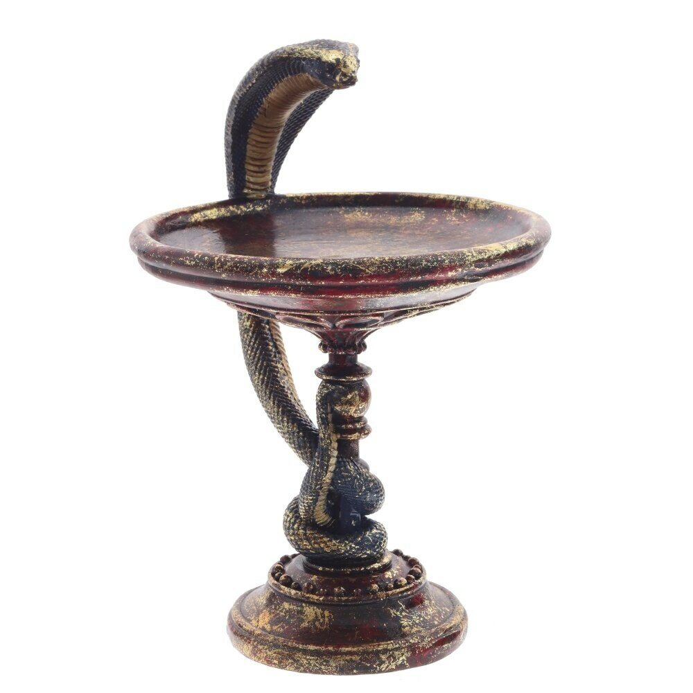 Фигурка декоративная "Змея с блюдом", L=20 W=21 H=31 см