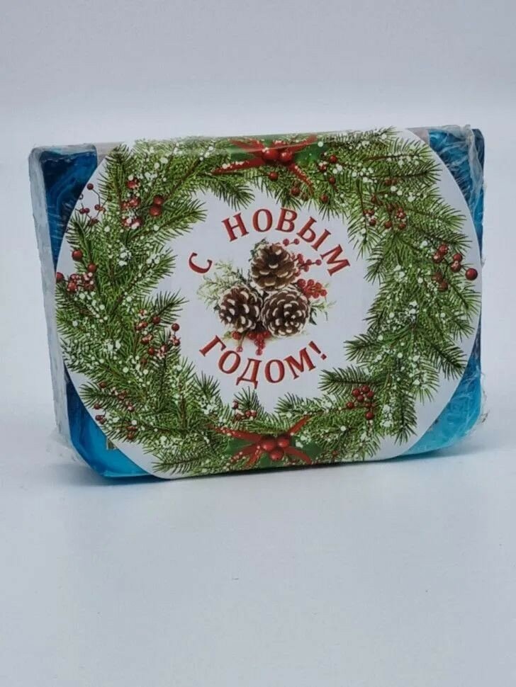 Мыло с новым годом "Голубая глина с эфирным маслом иланг-иланга" Золотая Мацеста 100гр