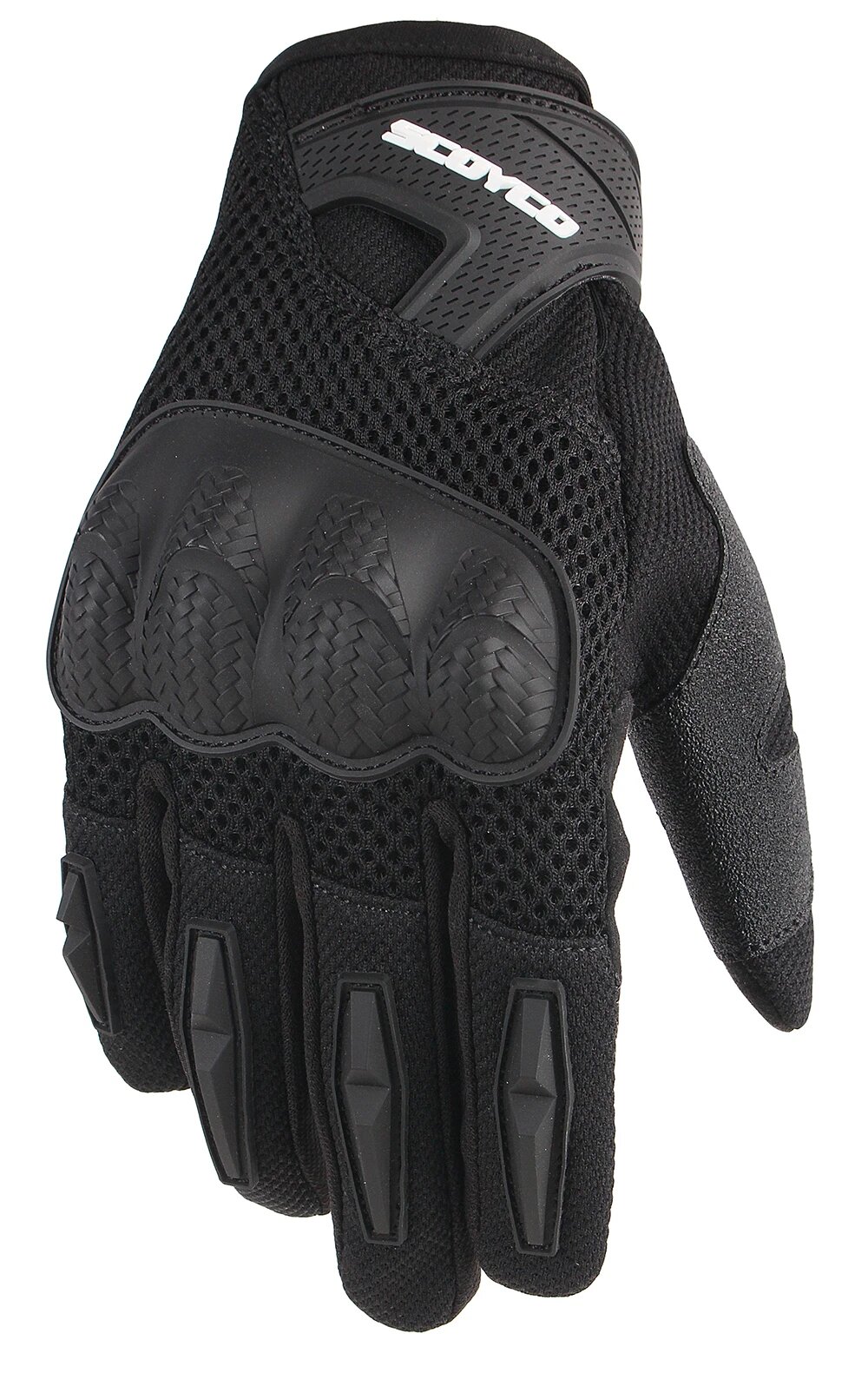 Мотоциклетные перчатки SCOYCO для мужчин, сенсорная сетчатая Защитная перчатка из микрофибры для езды на мотоцикле и велосипеде Черный, L, черный