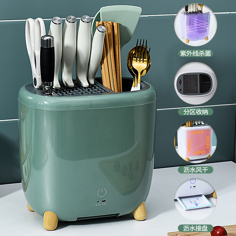 Умная дезинфекционная сушилка для ножей, стойка для хранения, держатель для ножей, держатель для кухонных ножей, клетка для палочек, интегрированное хранение, кухонные принадлежности для дома