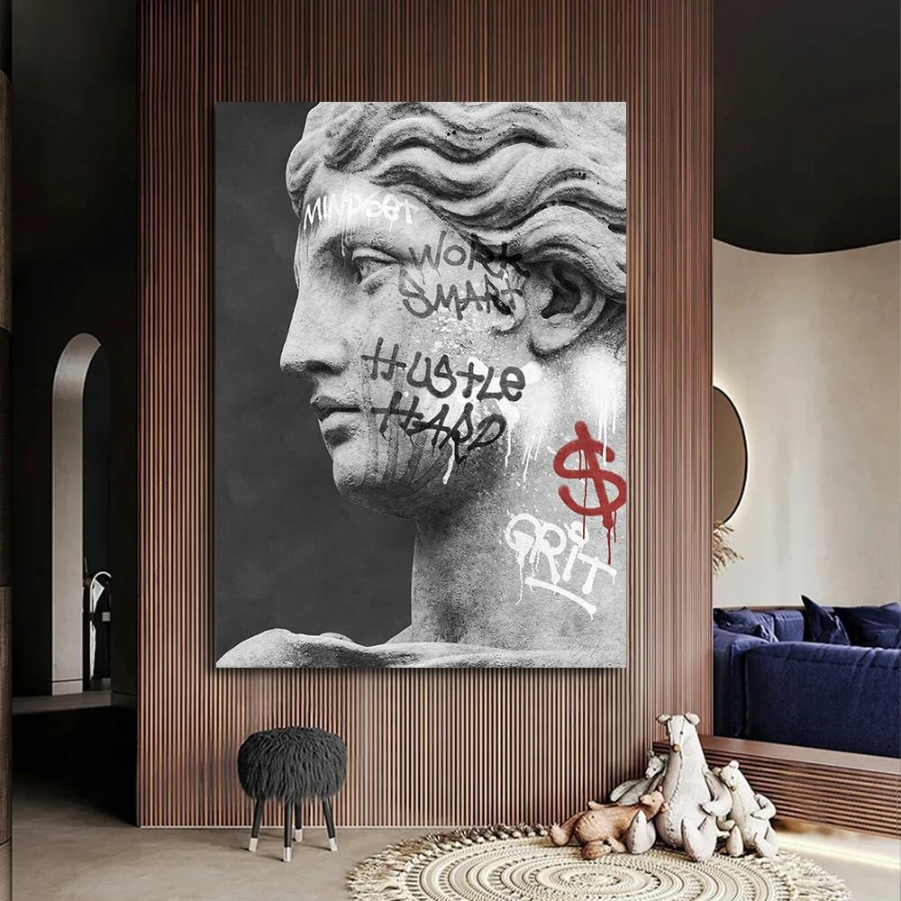 Картина Давид граффити, греческие Боги, 60х80 см.