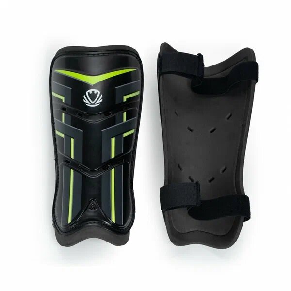 Щитки футбольные TORRES Training , FS2306M, р. M, черно-салатовый