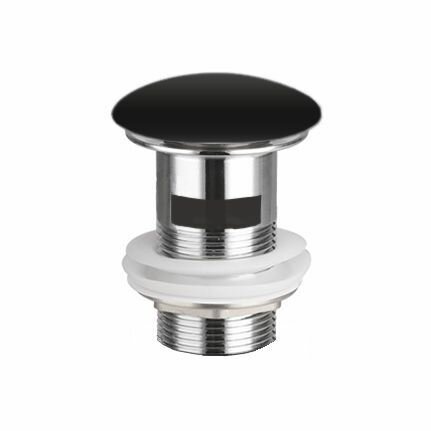 Донный клапан Ceramicanova CN2000MBx с керамической накладкой click-clack чёрный матовый c переливом